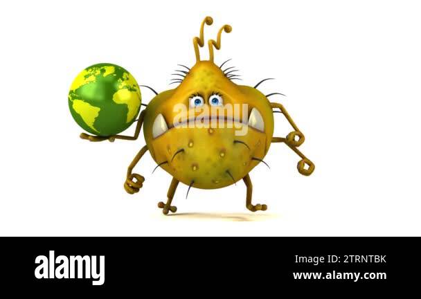 cartoon character holding planet Stock Video Footage - Alamy