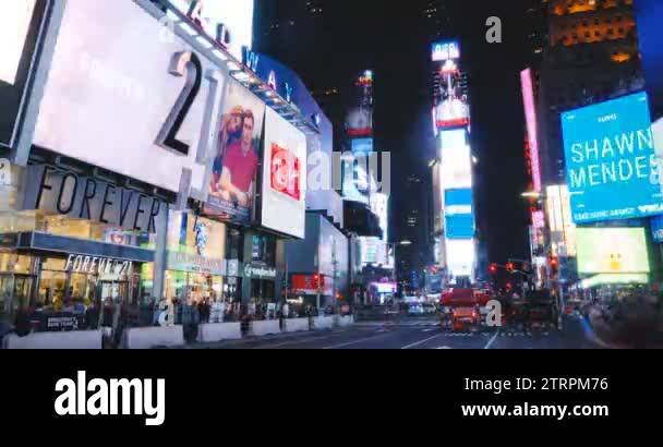 NEW YORK CITY 18 08 2017 Times Square commercial billboard screens ...