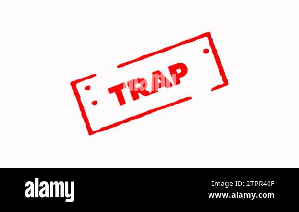 Trap signed with red ink stamp zoom in and zoom out on white background ...