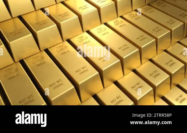 Gold bars moving 3d background loop v2 Stock Video Footage - Alamy