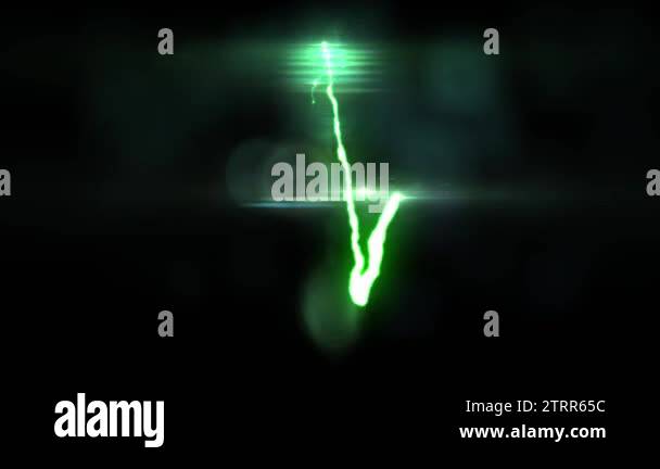 Green Lightning heart pulse seamless loop shiny flares animation ...