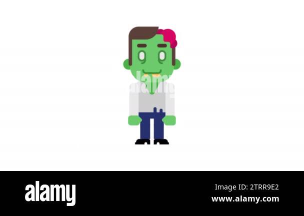 Zombie rejoices and shows thumbs up. Halloween character. Alpha channel ...