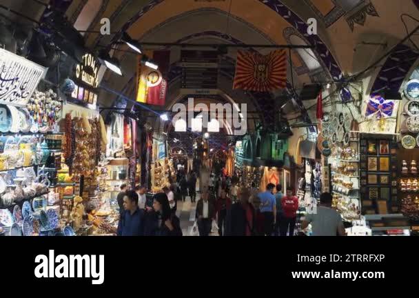 ISTANBUL, TURKEY - 3 MAY, 2018: World famous Turkish Grand Bazaar ...