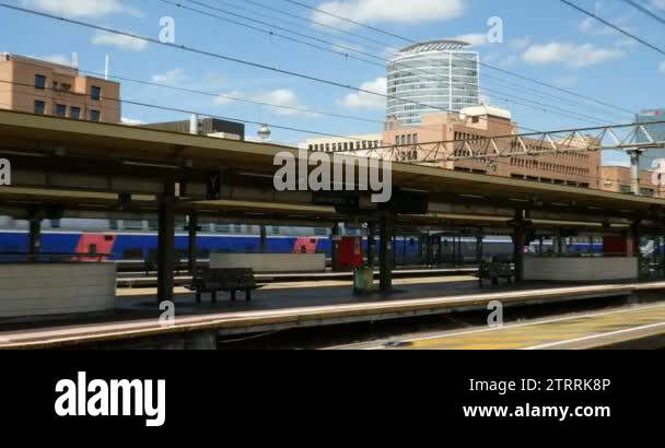LYON, FRANCE - CIRCA 2016: French TGV fast train arriving in the rail ...