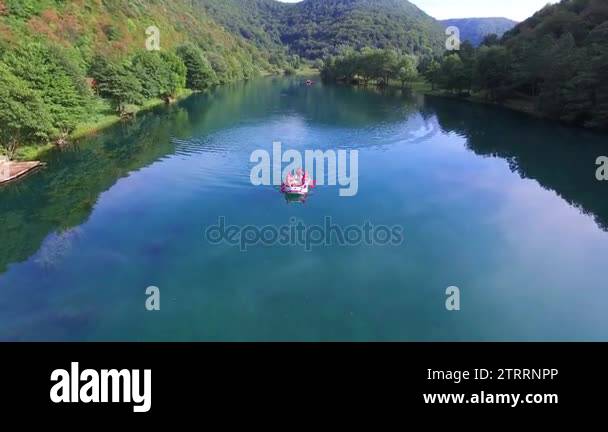 rafters paddling in raft through water Stock Video Footage - Alamy