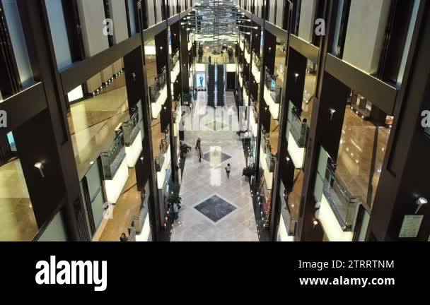 MOSCOW, RUSSIA - APRIL 2017: Shopping center Crocus City Mall, People ...