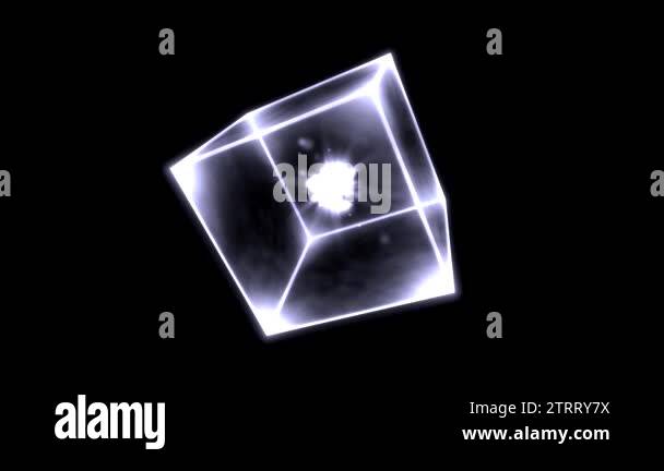 Rotating Glowing Cube Animation - Loop White Stock Video Footage - Alamy