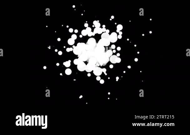 White ink splash opacity design on black background 4K vj short loop 5 ...