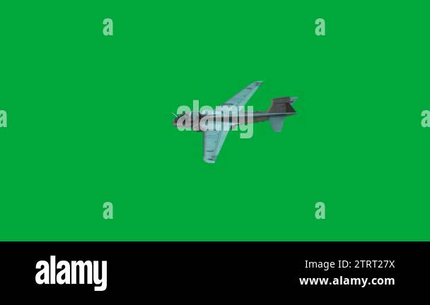 3d Animation of Airplane in flight - isolated on green screen Stock ...