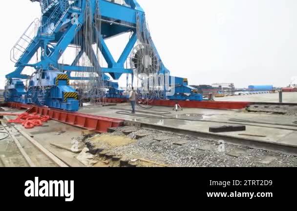 Rail and shipping terminals. Highway bridge and truck transport ...