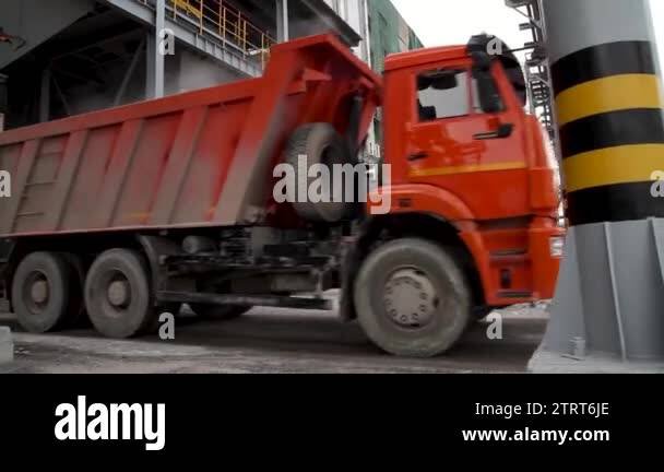 Cargo Transportation - Two red truck in the warehouse. Storage and ...
