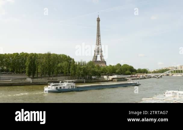 PARIS, FRANCE - CIRCA 2017 Aerial view Eiffel Tower Paris, France from ...