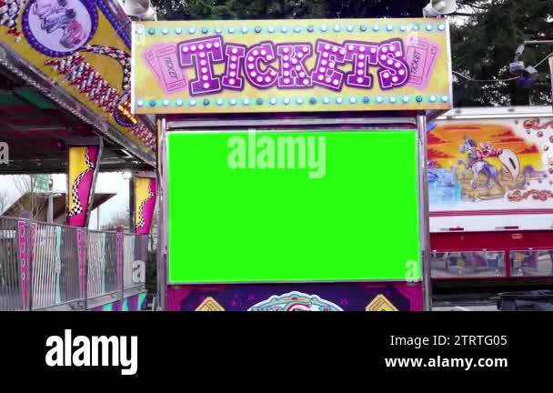 Motion of green screen ticket booth at the West Coast Amusements ...