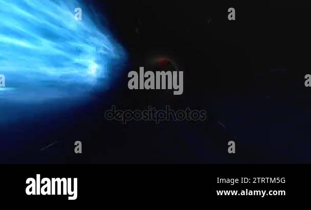 Wormhole straight through time and space, clouds, and millions of stars ...