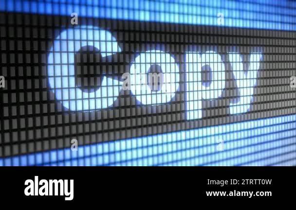 "Copy" on the Screen. 4K Resolution. Encoder Prores 4444. Great Quality ...