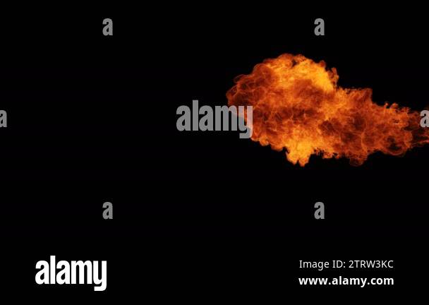 Inferno fire wall in slow motion with seamless loop isolated, hell fire ...