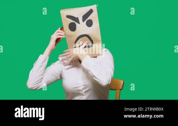 concept of emotion, gestures. a man with a package on his head, with a ...