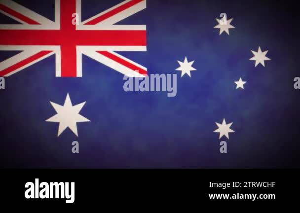 4k Australia Flag Background Loop With Glitch Fx/ Animation of a ...