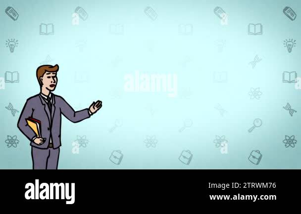 Animated Character Student or Learner stands in the foreground and says ...