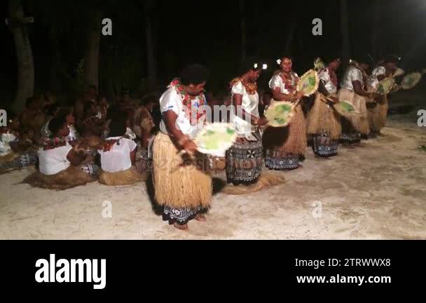 Indigenous Fijian women dancing the traditional Meke dance Stock Video ...