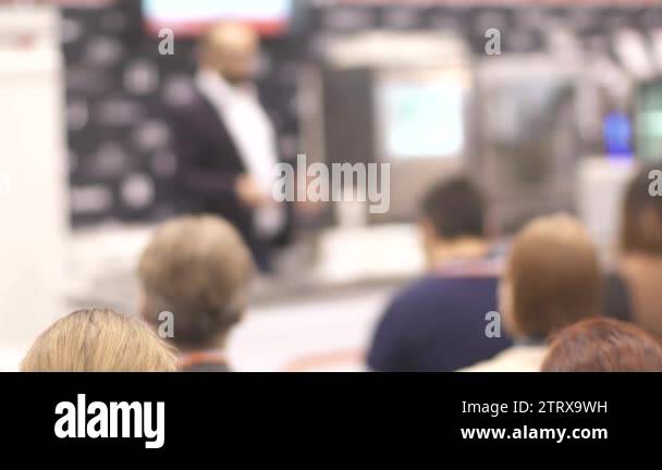 Public Audience listening Presentation. Many people at the conference ...