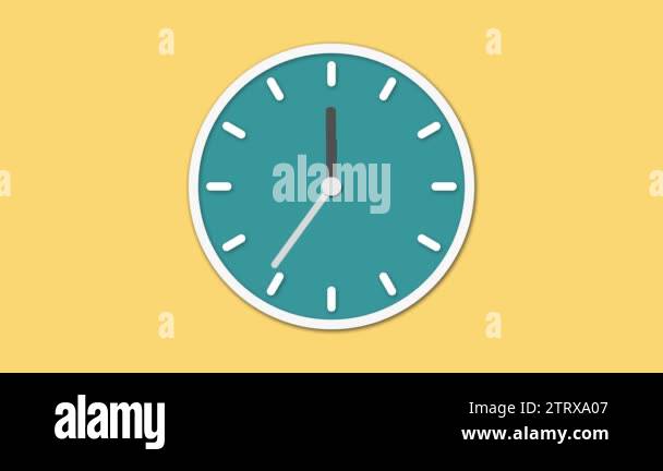 Animated clock face counting down. Digital animation of clock ticking ...