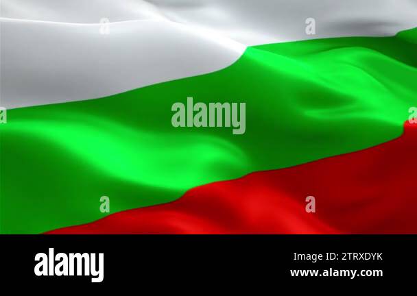 Bulgarian flag waving in wind video footage Full HD. Realistic ...