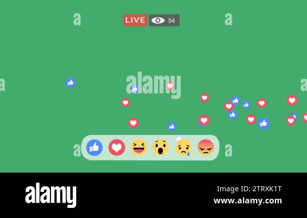 live screen interface - Mixed of reactions emoji in streaming live ...