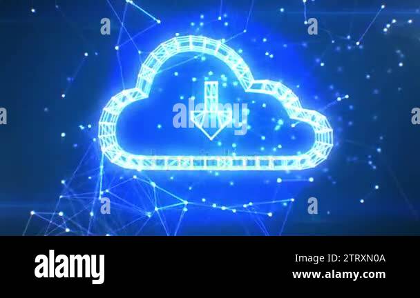 Cloud Data Icon Appearing in Network Cloud from Lines and Dots. Symbol ...