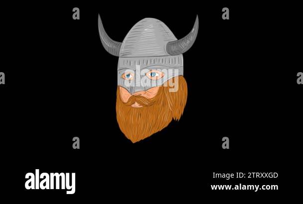 Viking Warrior Head Rotation 2d animation Stock Video Footage - Alamy