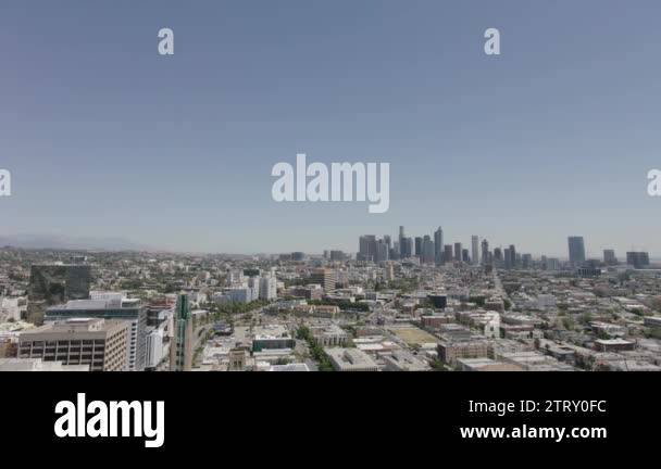 Los Angeles Aerial Skyline Cityscape Sightseeing View. Office Towers ...