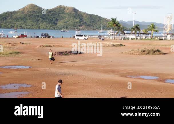 people walking and riding motorbike traffic jam center town in ...