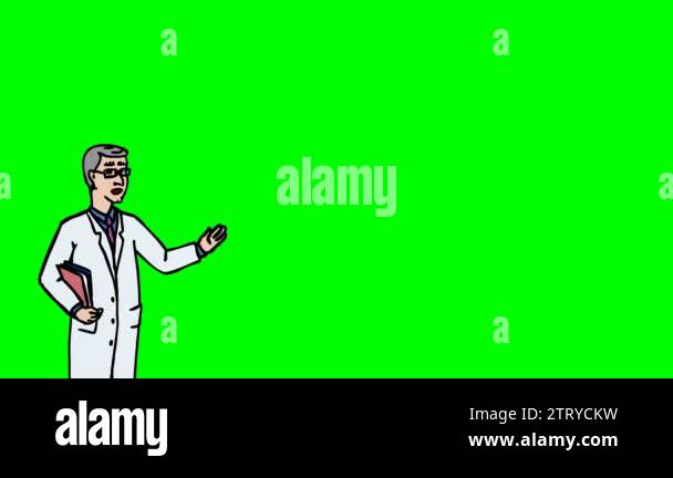 Animated Character Doctor or Medic stands in the foreground and says ...