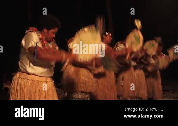 Indigenous Fijian women dancing the traditional Meke female dance Stock ...