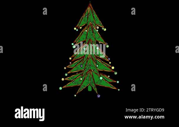 Cartoon Christmas tree spinning around. Looping animation Stock Video ...