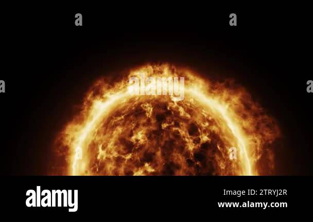 Realistic animation of the sun and the solar surface. Solar prominence ...