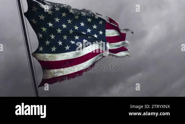 ripped tear grunge old closeup of waving confederate animation flag of ...