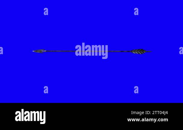 Flying Shooting Arrow Zoom in on Arrow Head on a Blue Screen Stock ...