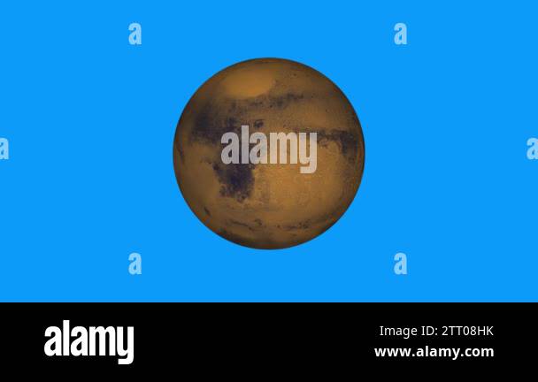 simple Mars planet model rotating seamless loop animation on green ...