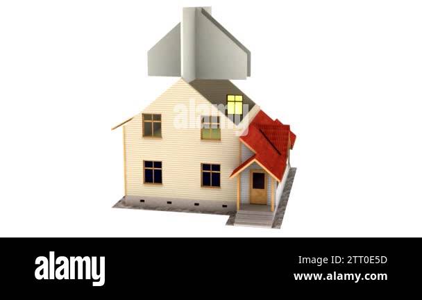 Build structure. Home construction. Time-lapse 3d animation showing a ...