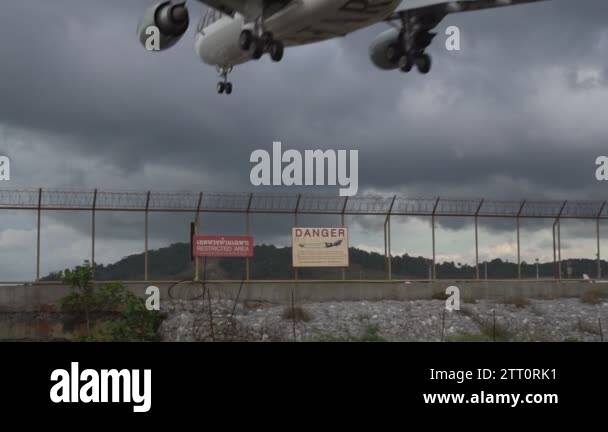 Airplane landing airport warning sign Stock Videos & Footage - HD and ...