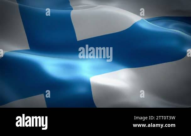Finland waving flag. National 3d Finnish flag waving. Sign of Finland ...
