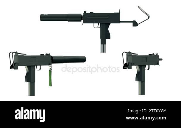 4K Animation of Automatic 9mm Machine Gun Stock Video Footage - Alamy