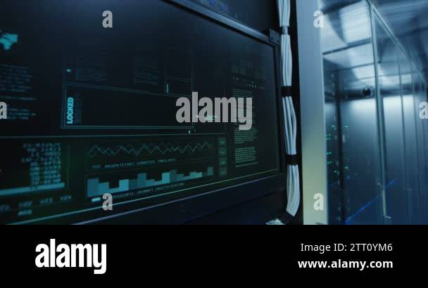 Computer login screen in a modern data center Stock Video Footage - Alamy