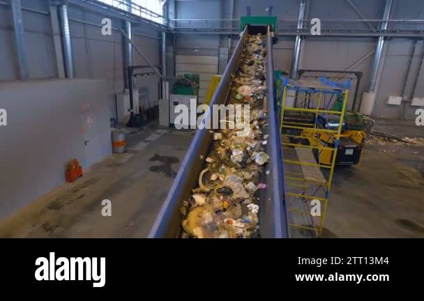 Waste disposal plants conveyor transporting the garbage.4K Stock Video Footage - Alamy
