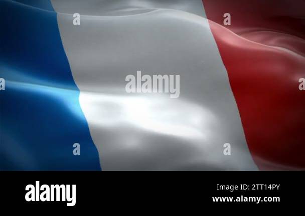 French flag Closeup 1080p Full HD 1920X1080 footage video waving in ...