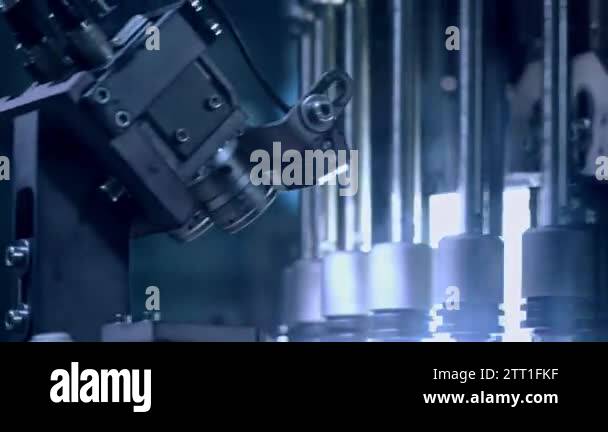 Optical quality control machine at pharmaceutical manufacturing line ...