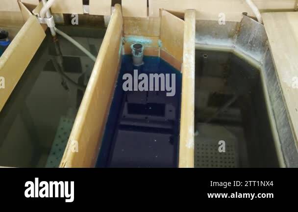 Galvanic bath, Engineering production. Circuit board in galvanic bath ...