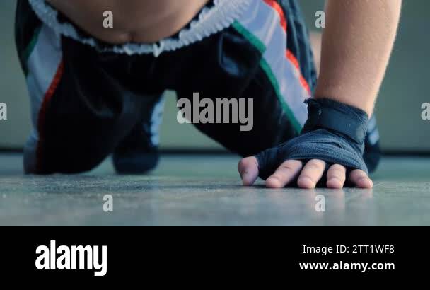 a day in the boxing gym.Professional boxer are fighting and training ...