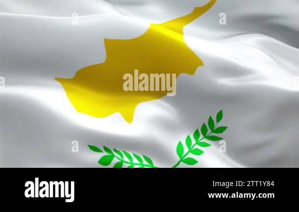 Cyprus flag video waving in wind. Realistic Cypriot Flag background ...